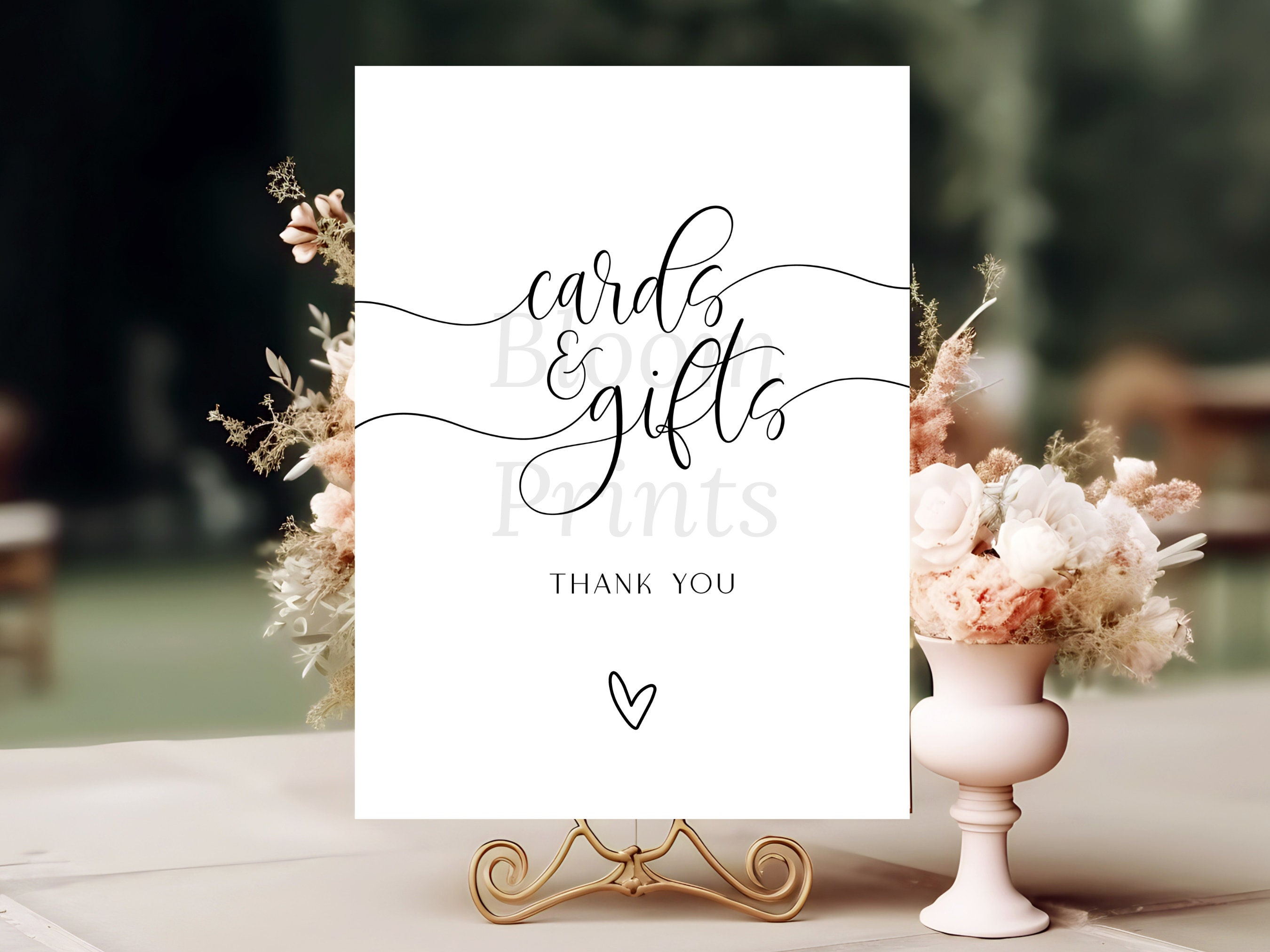 Minimalist Cards and Gifts Sign | Simple Gift Table Sign |modern ...