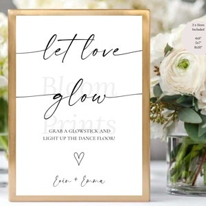 Wedding Glow Sticks Signs | Light up the Dance Floor Sign| Glow Stick ...