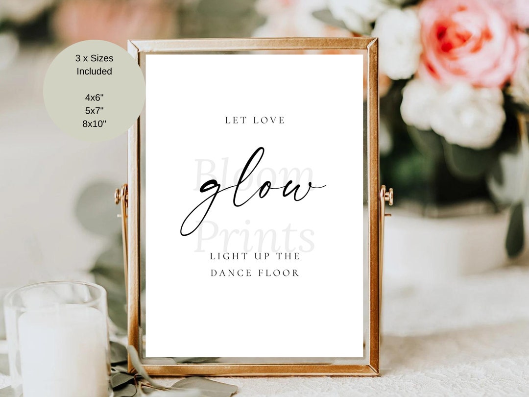 Emma Let Love Glow Sign | Wedding Glowstick Sign | Modern Minimalist ...