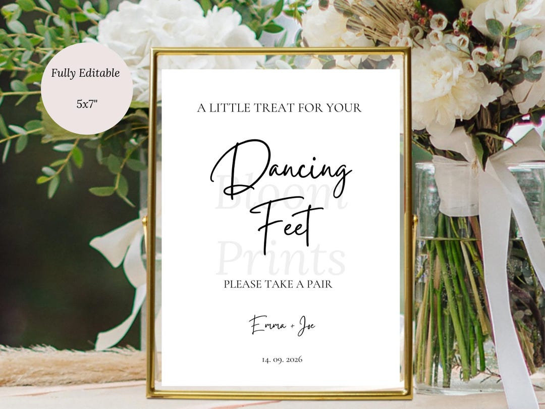 Mia Dancing Feet Wedding Signage | Dancing Feet Signage | Wedding ...