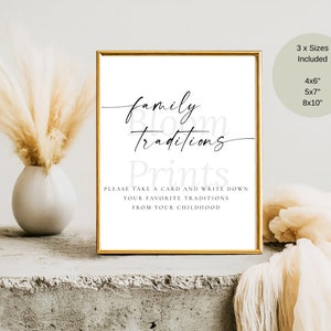 Emma Family Traditions Sign | Baby Shower Sign | Modern Minimalist ...