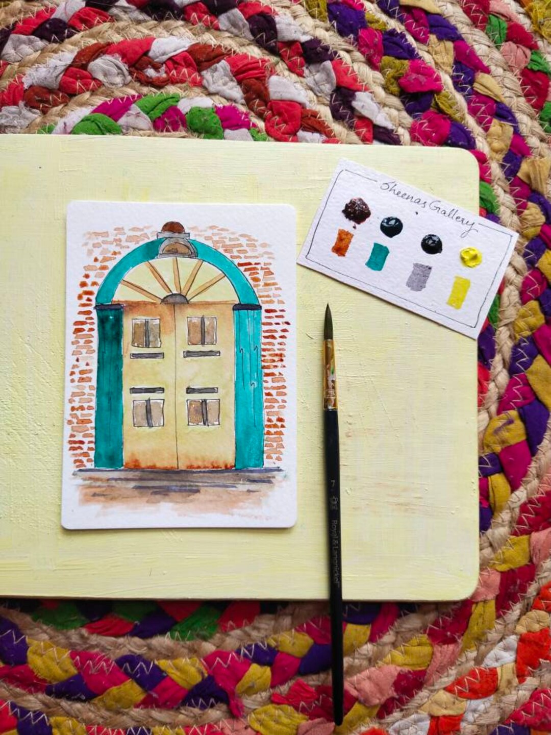 DIY Mini Painting Kit Watercolour Kit Colourful Doors Design 3 ...