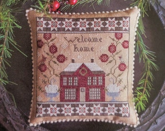 PLUM STREET SAMPLERS home for Christmas Counted Cross Stitch Pattern ...