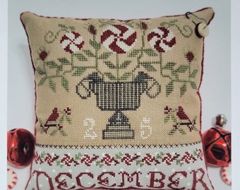 CROSS STITCH PDF Peppermint Urn by Quaint Rose Needle Arts - Etsy