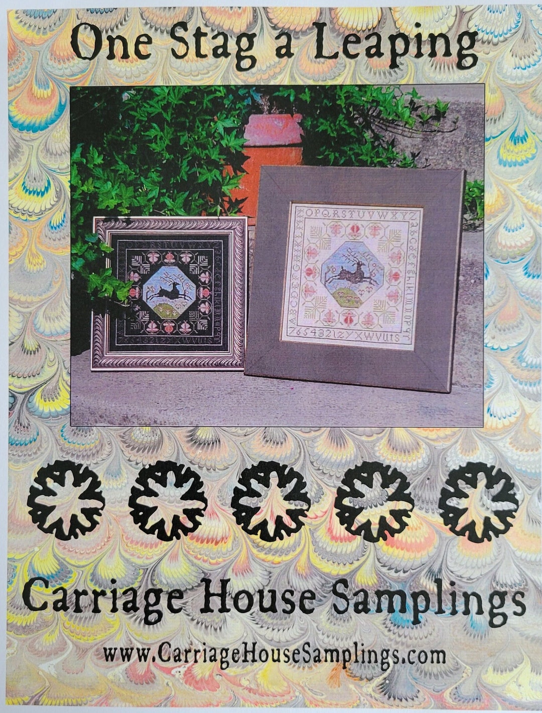 One Stag a Leaping by Carriage House Samplings - Etsy