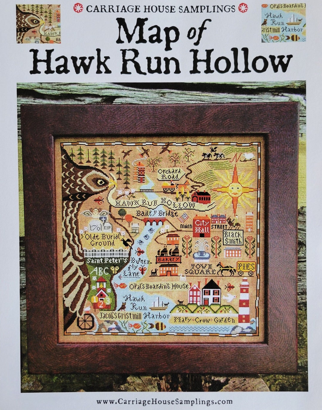 Map of Hawk Run Hollow by Carriage House Samplings - Etsy