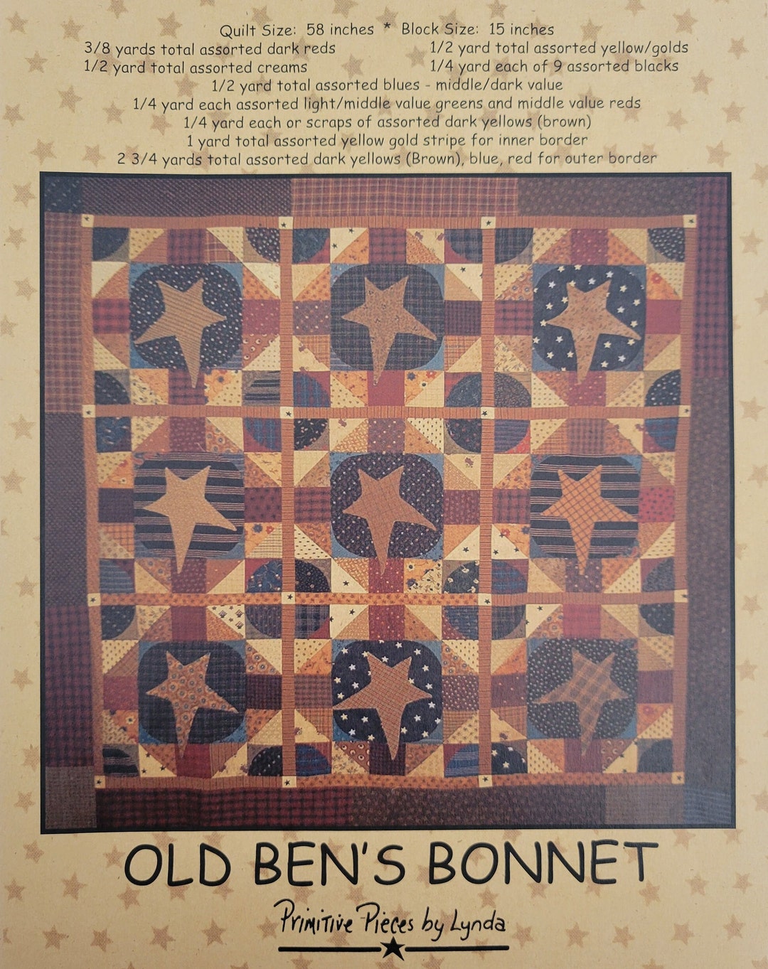 Old Ben's Bonnet by Primitive Pieces by Lynda - Etsy