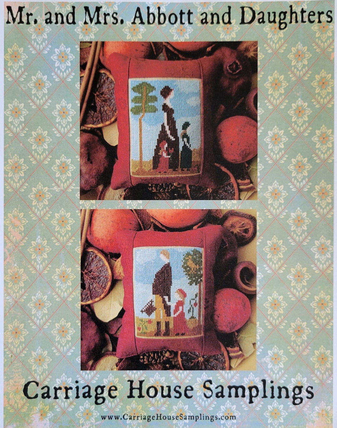 Mr. and Mrs. Abbott and Daughters by Carriage House Samplings - Etsy