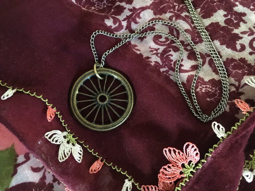 Romani Chakra Wheel Pendant, Roma Flag Wheel Necklace, Brass *gypsy ...