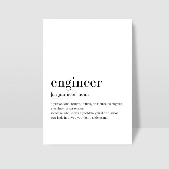 Engineer Funny Definition Quote Digital Download Wall Art - Etsy