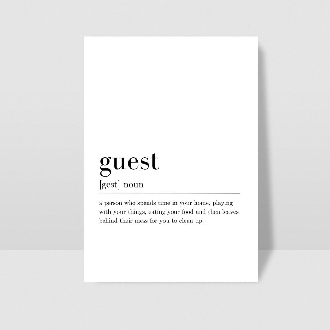 Guest Definition Quote, Digital Download, Wall Art Print, INSTANT ...