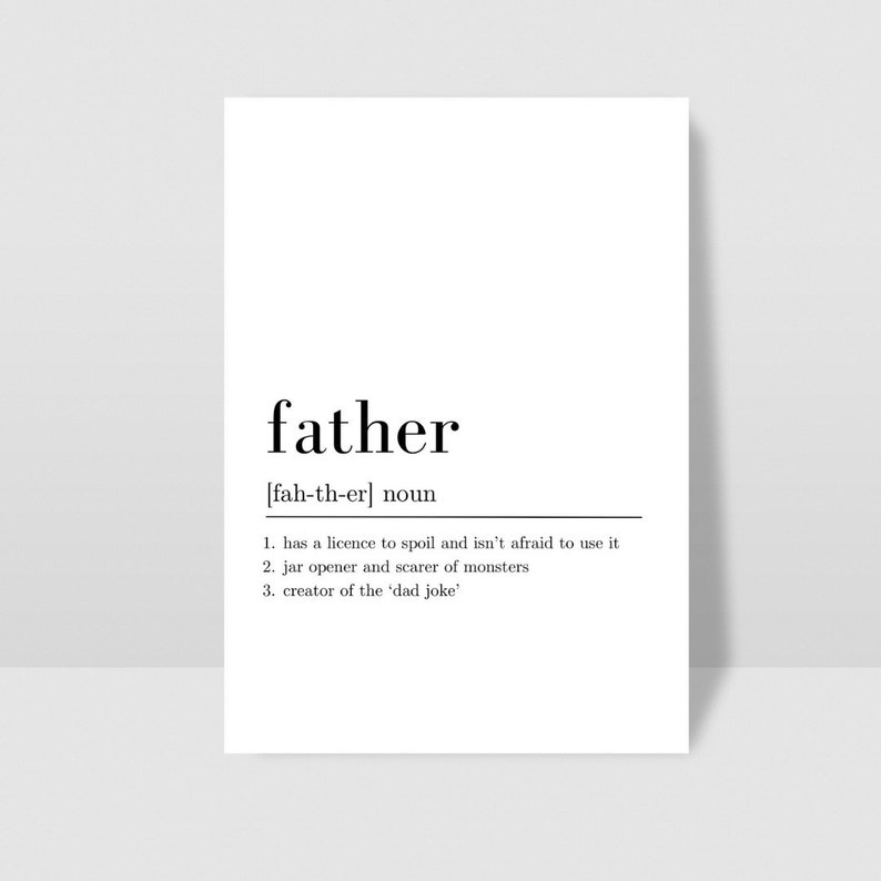 Father Definition Quote Digital Download Wall Art Print - Etsy