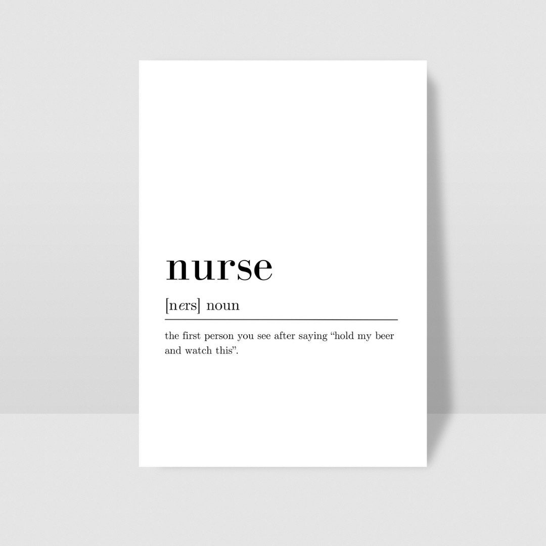 Nurse Definition Quote, Digital Download, Wall Art Print, INSTANT ...
