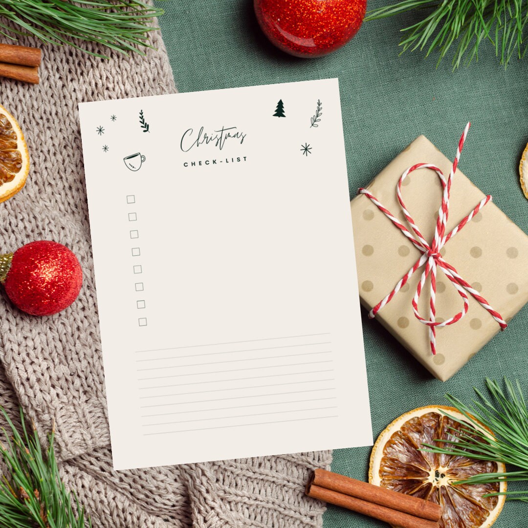 Christmas Tickbox Checklist, A4 Digital Download, Christmas List PDF ...