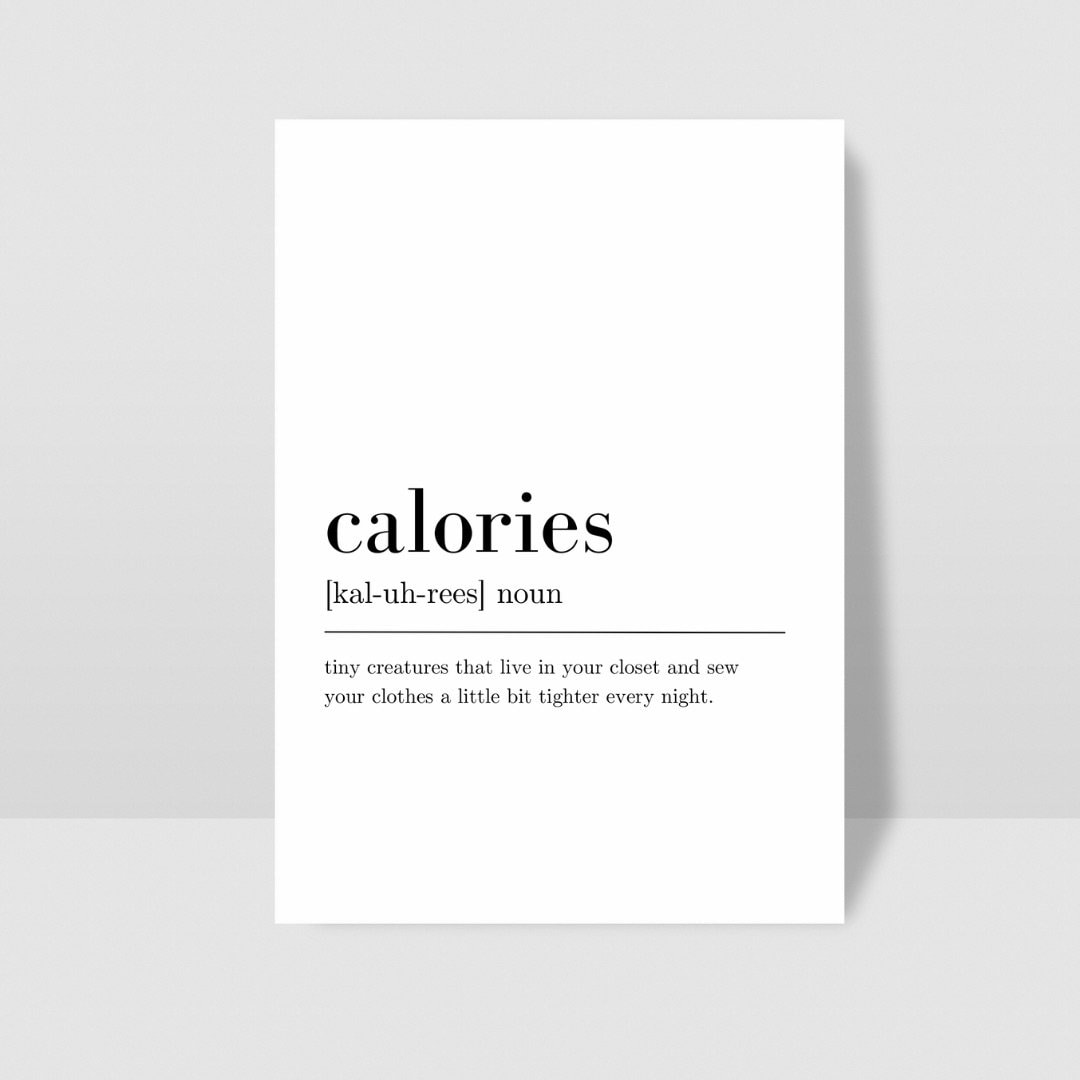 Calories Definition Quote, Digital Download, Wall Art Print, INSTANT ...