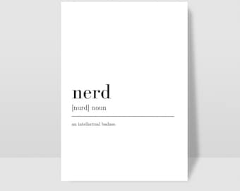 Nerd Definition Wall Art - Etsy