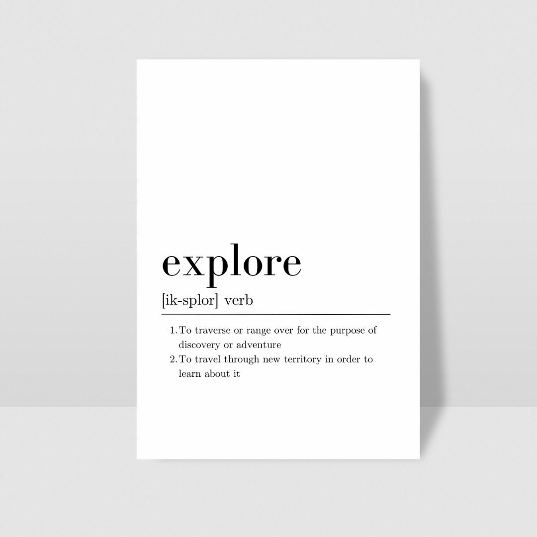 Explore Definition Quote, Digital Download, Wall Art Print, INSTANT ...