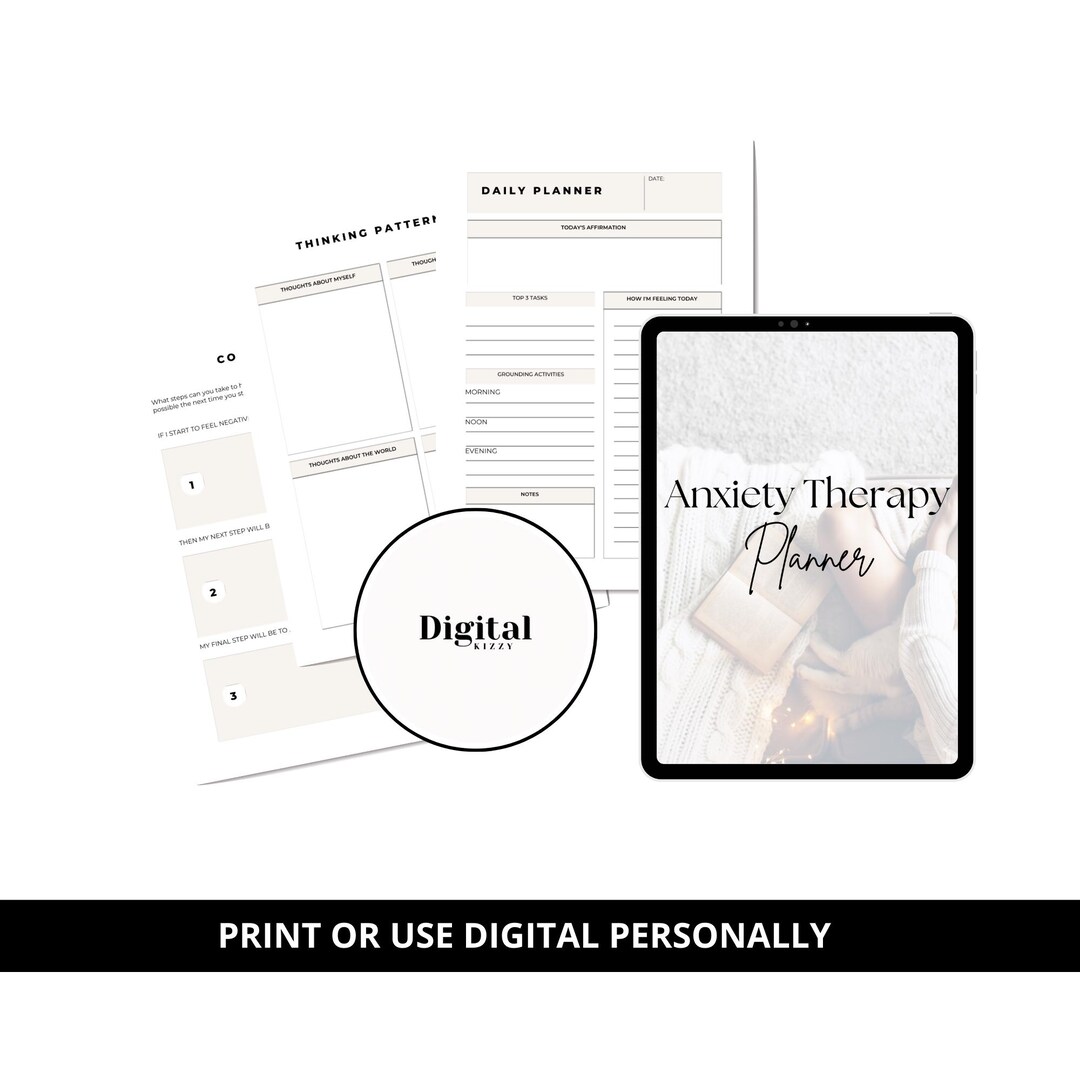 Anxiety Journal, Digital Planner, Anxiety Worksheets, Anxiety Workbook ...
