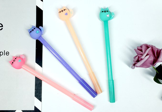 Kawaii Cat Gel Pen Fine Tip Pen Individual OR Set of 4 - Etsy