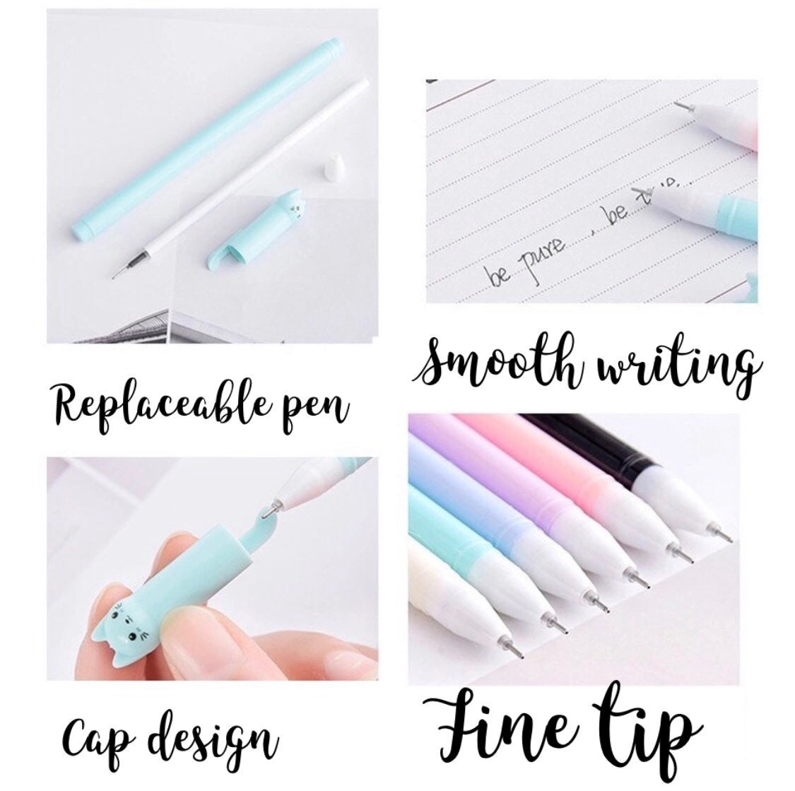 Cute Cheeky Cat Pen. Kawaii Cat Pen. Cute Stationary. Journal Pen ...