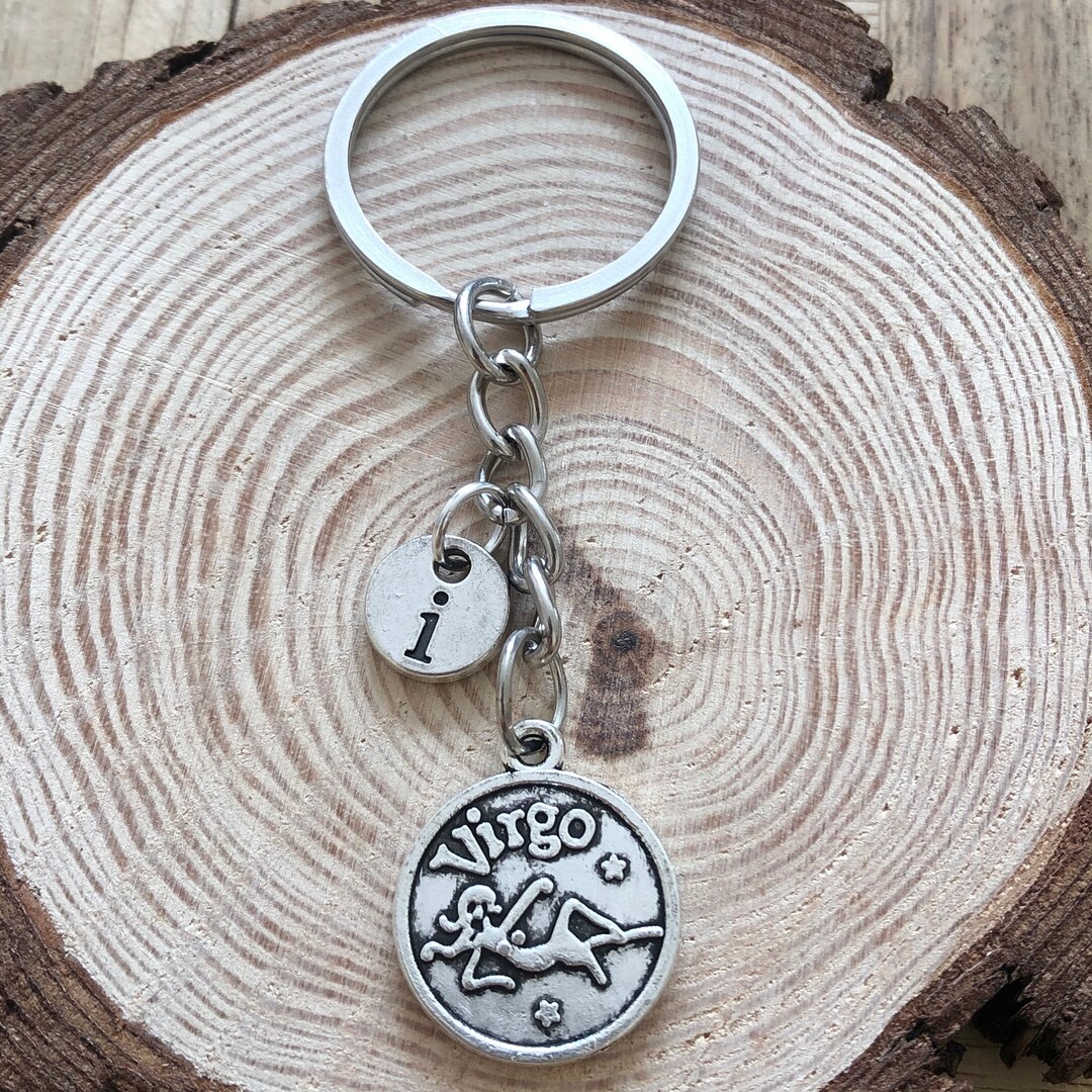 Virgo Zodiac Keyring, Vintage, Silver Coin Keyring, Astrology Keyring ...