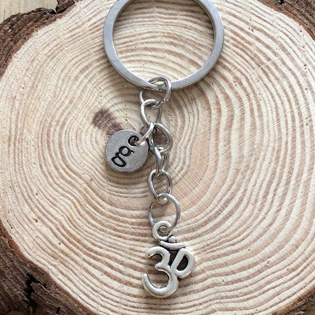 ॐ Om / Aum Symbol Keyring, Ganesha Keyring, Hindu Charm, Peace Yoga ...