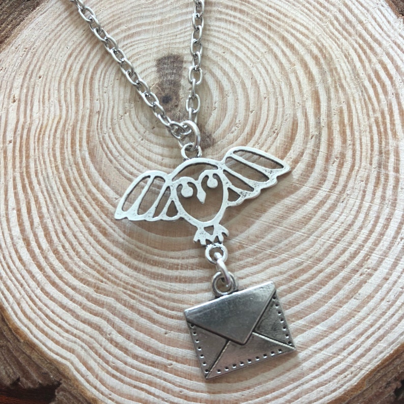 Magic Mail Letter Acceptance Letter Charm Necklace With Owl - Etsy