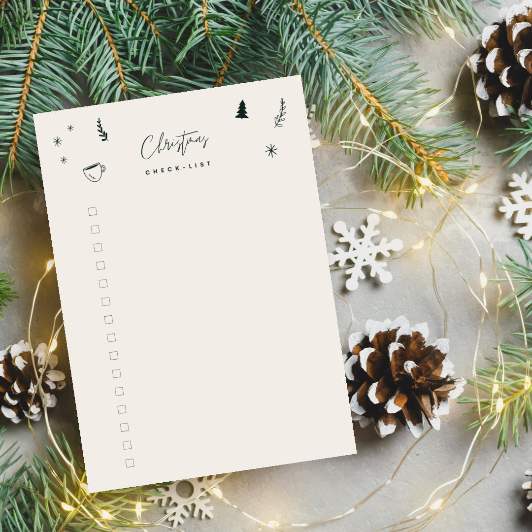 Christmas Tickbox Checklist, A4 Digital Download, Christmas List PDF ...