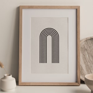 Arch Print, Rainbow Print, Printable Art, Geometric Art, Minimal Art ...