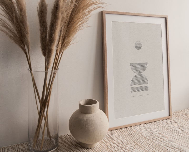 Woodblock Print, Geometric Art, Minimal Art, Boho Art - Etsy