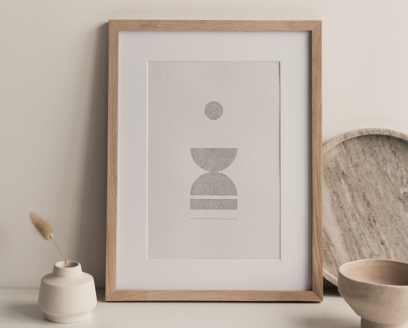 Woodblock Print, Geometric Art, Minimal Art, Boho Art - Etsy
