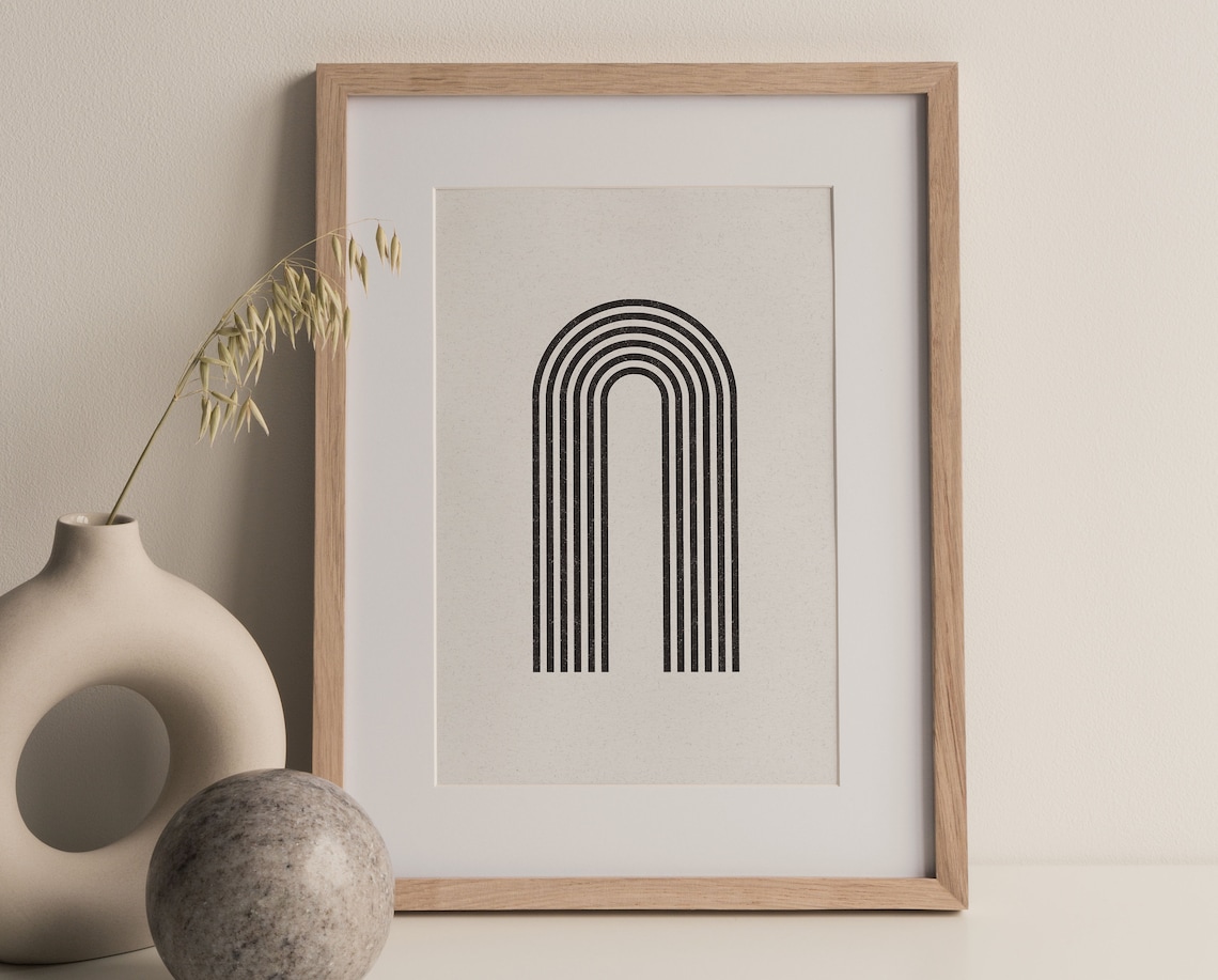 Arch Print, Rainbow Print, Printable Art, Geometric Art, Minimal Art ...