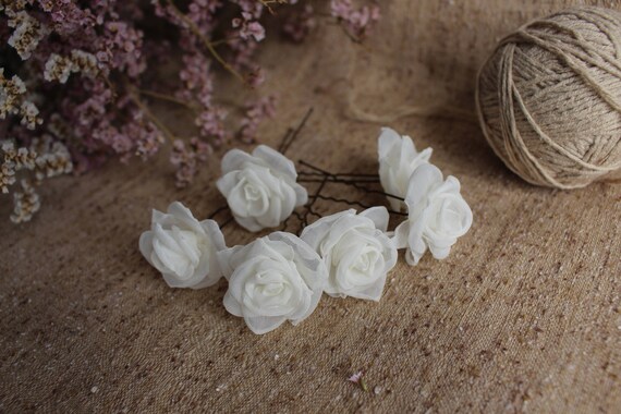 Ivory Rose Hair pinsBridal Rose Hair PinsWedding hair | Etsy