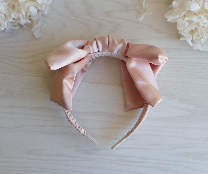 Blush Pink Bow Headbandbow Headbandparty Wedding - Etsy