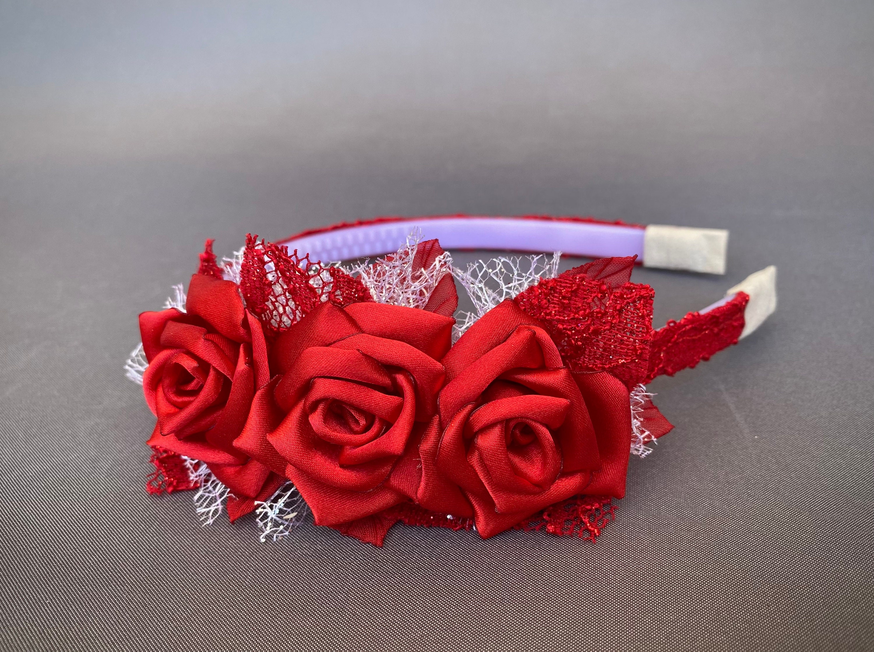 Red Flower Headband,red Rose Headband,toddler Women Girl Headband ...