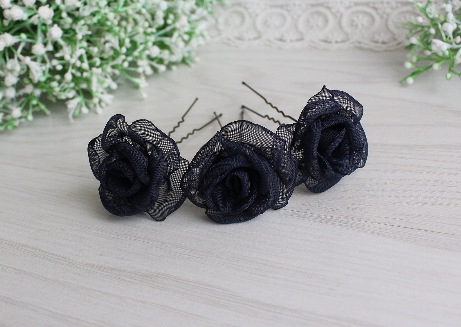 Ivory Rose Hair Pinsbridal Rose Hair Pinswedding Hair - Etsy