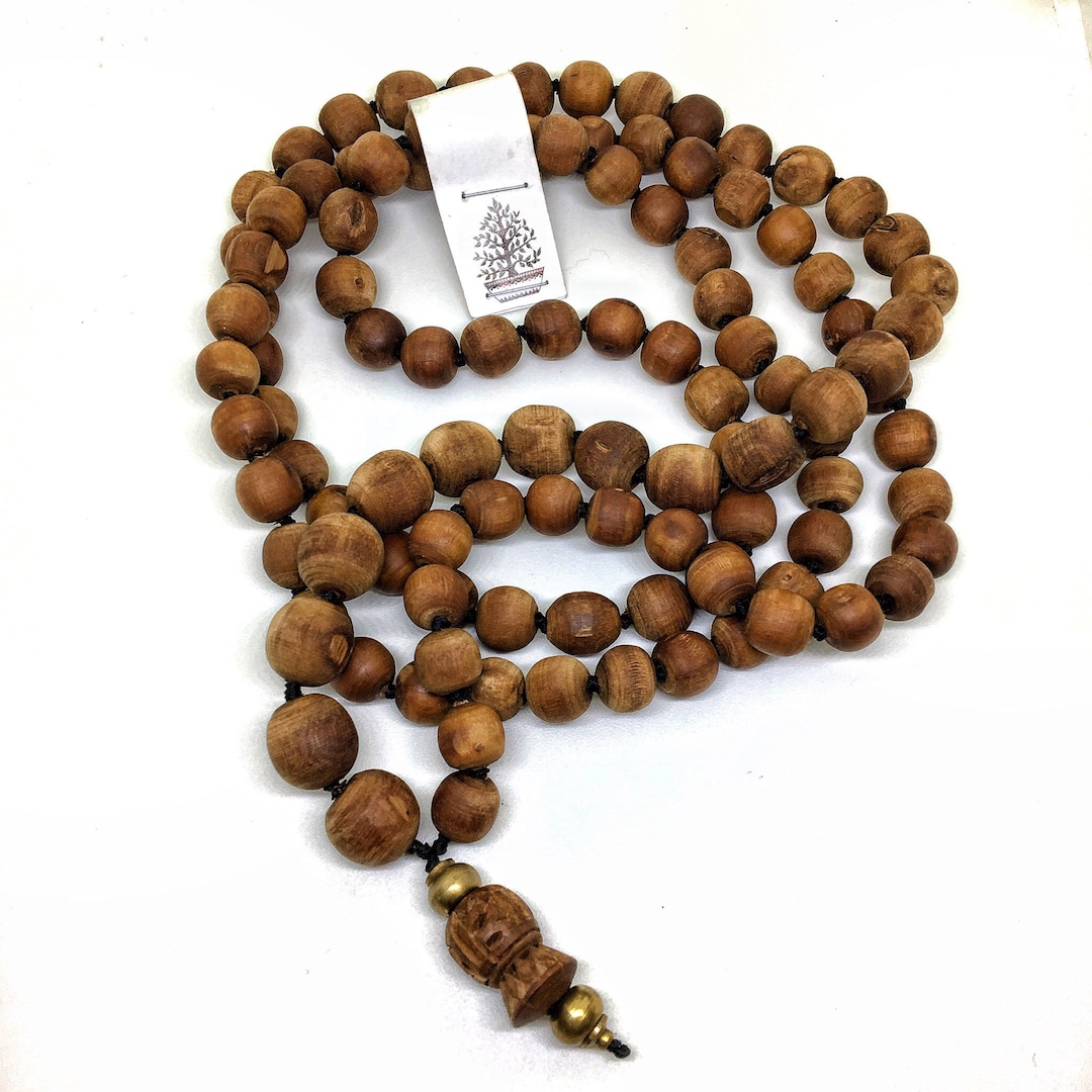 Japa Mala 108 Tulasi / Tulsi Beads With Carved Radhe Guru Bead - Etsy