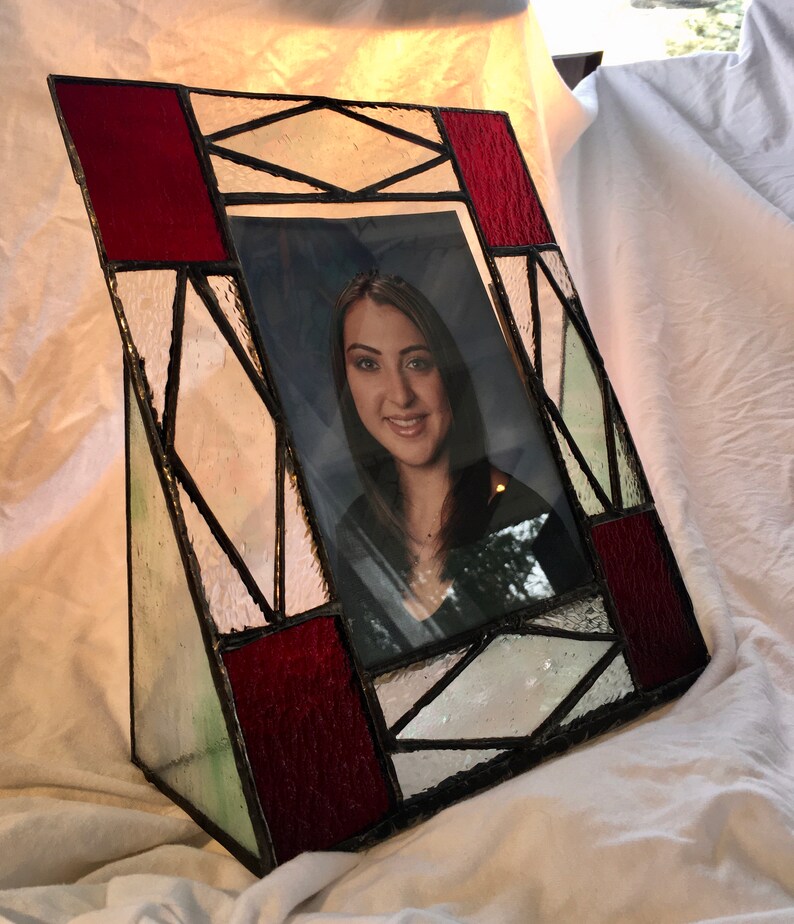Stained Glass Frame Diamond Sides Approx 8 1/2 X 10 | Etsy