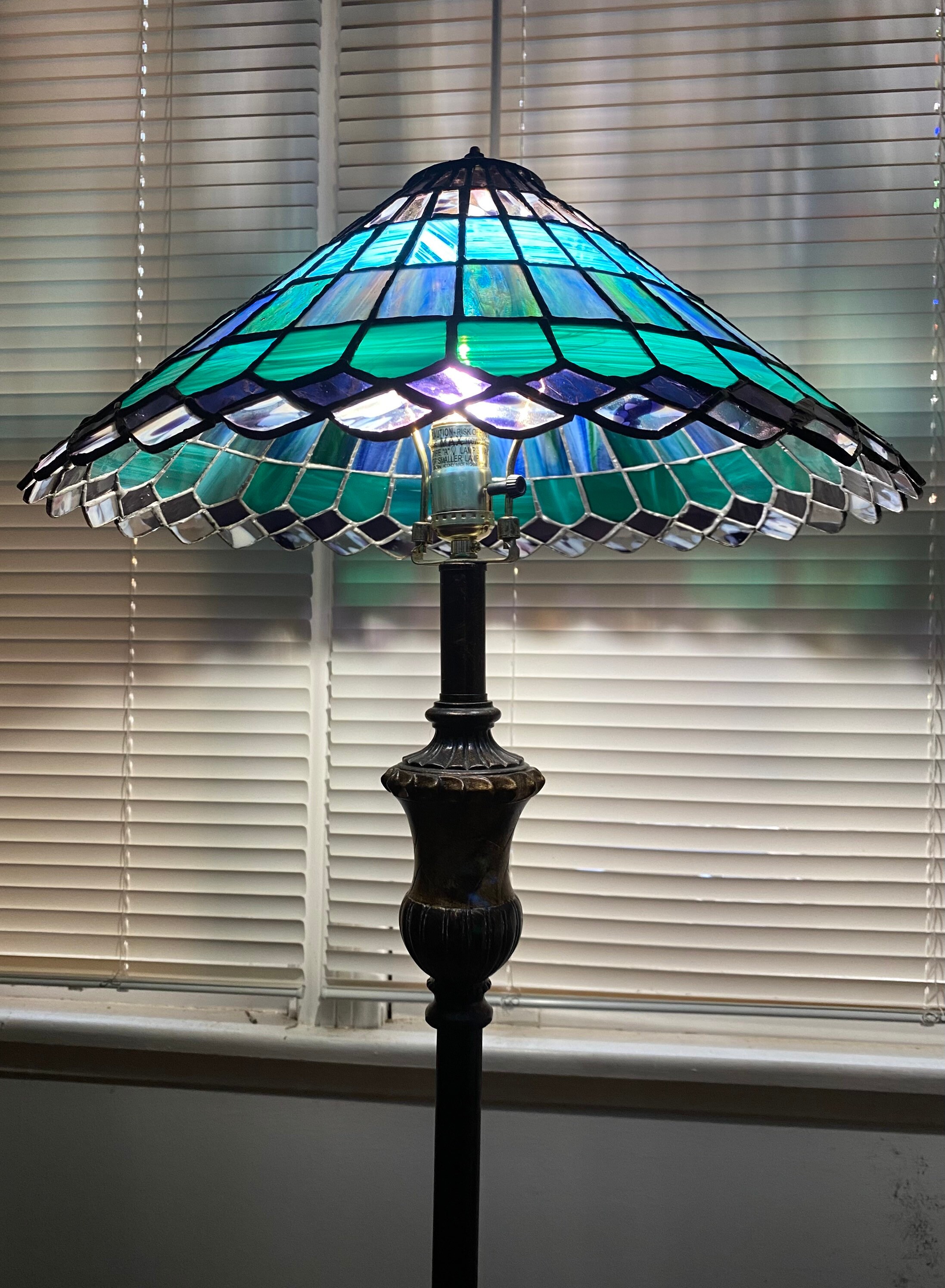 Handcrafted Tiffany Style Stained Glass Lampshade – Original Design, 17 ...