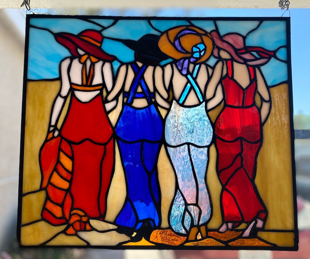 Girlfriends Stained Glass Panel: Friendship Art, Kat Scarlett Patrick ...
