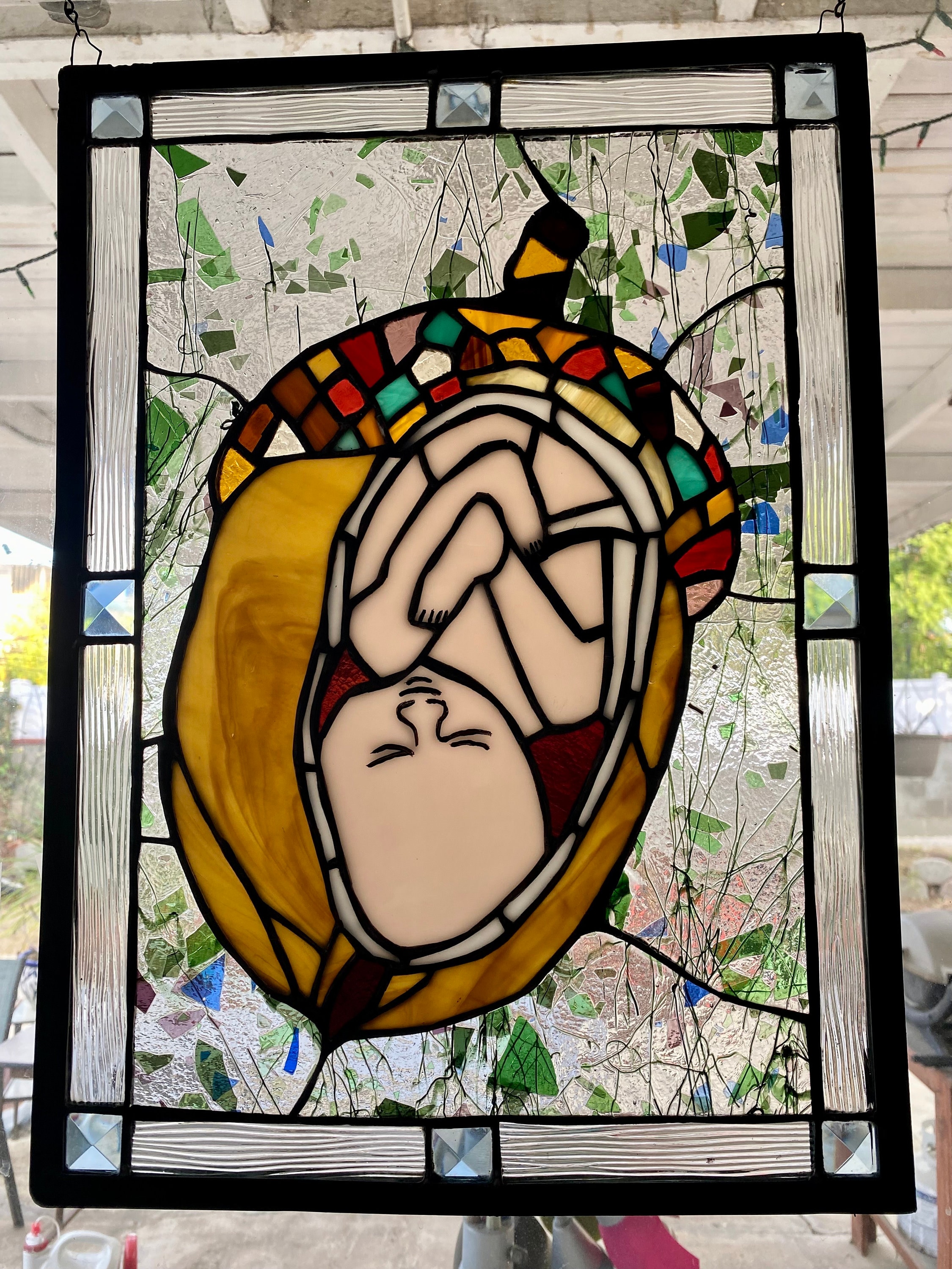 Baby in Acorn Stained Glass Panel: Birthing Center Art (13" X 17.5") - Etsy