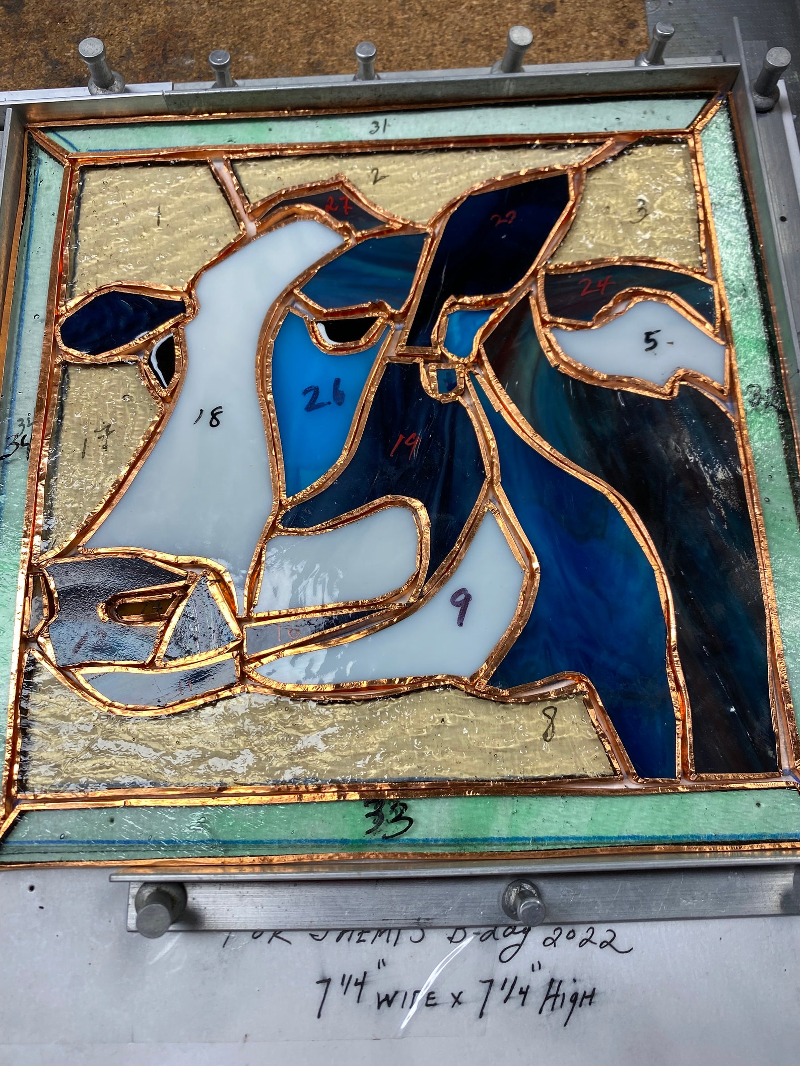 Cow Stained Glass Panel: 8" Abstract Art Window Hanging - Etsy