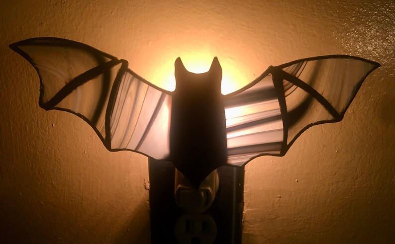 Stained Glass Bat Nightlight: Halloween Decor - Etsy