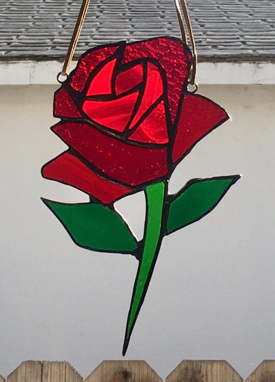 Rose Suncatcher Stained Glass Approx 5 X 7 Any Color - Etsy