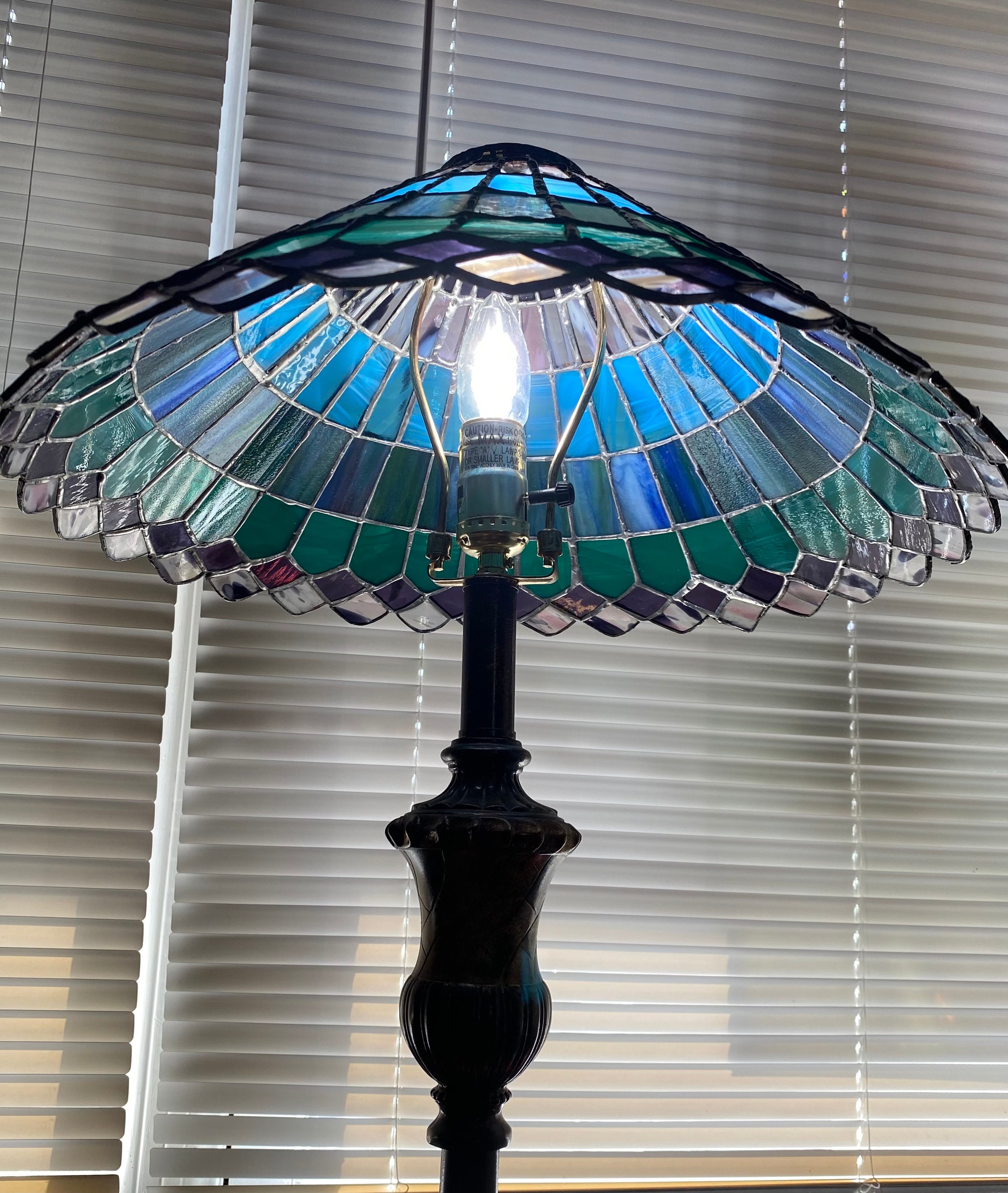 Handcrafted Tiffany Style Stained Glass Lampshade – Original Design, 17 ...
