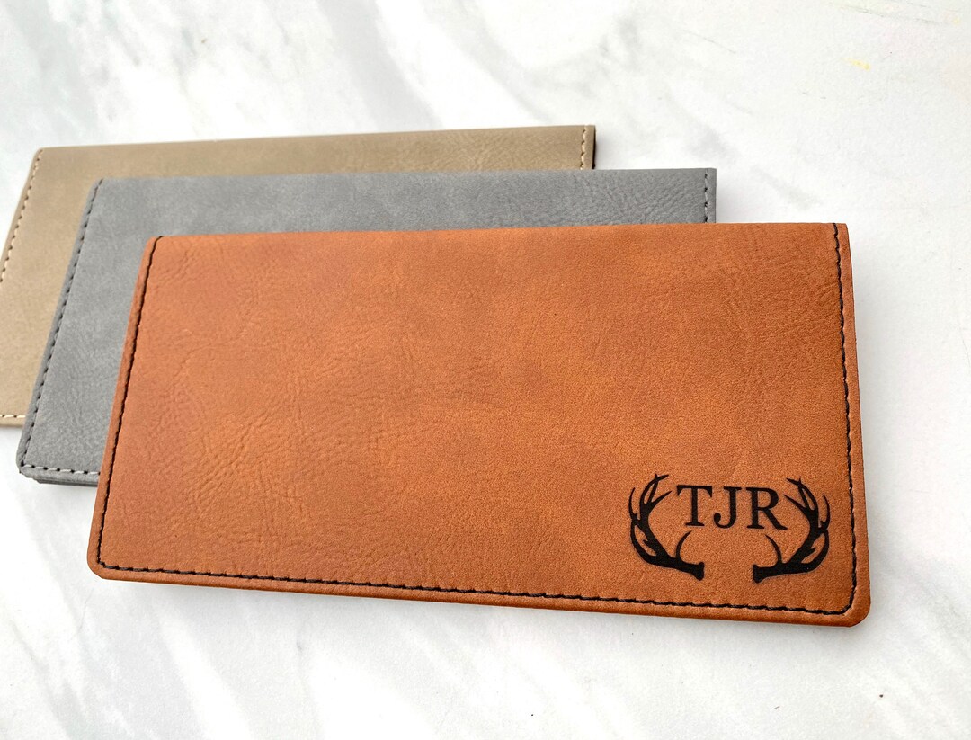 Checkbook Cover for Men, Gift for Him, Custom Checkbook Wallet, Custom ...
