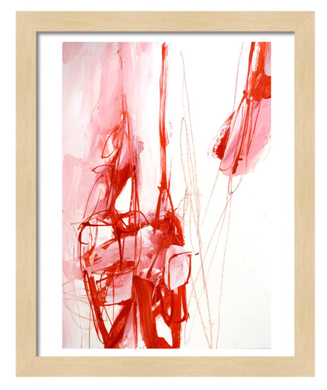 Original Abstract Painting: red Lines 2020 9 X | Etsy