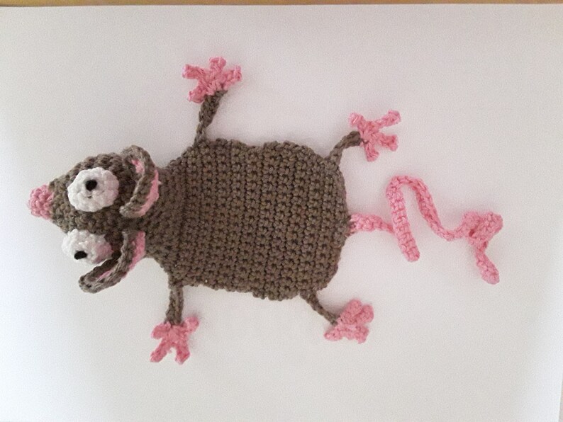 Cute Squished Crocheted Mouse Bookmark. Funny Mouse. Novelty Bookmark ...
