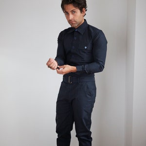 BERLIN Navy Blue - Jumpsuit for Men, Designer Jumpsuit, Onesie Men ...