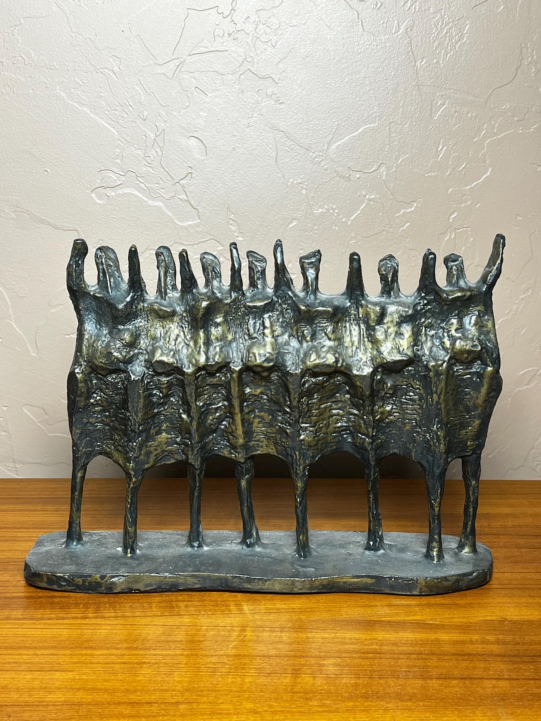 Mid-century Brutalist Cast Sculpture Titled "demonstrators" or "the ...